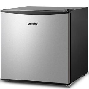 COMFEE' 1.7 Cubic Feet All Refrigerator Flawless Appearance/Energy Saving/Adjustale Legs/Adjustable Thermostats for home/dorm/garage Silver