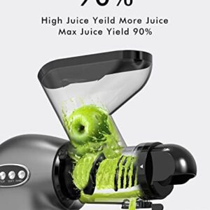 SiFENE Slow Masticating Juicer Machine, 3” Wide Dual Chute Cold Press Juicer with Anti-Clog Function, Ideal for Celery, Wheatgrass, Fruit and Vegetable Juice Extractor, BPA-Free, Easy to Clean