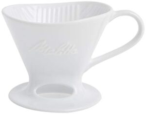 melitta 1 cup porcelain pour-over cone coffeemaker, glossy white