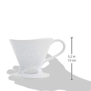 Melitta 1 Cup Porcelain Pour-Over Cone Coffeemaker, Glossy White