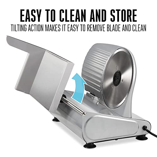 Weston Electric Meat Cutting Machine, Deli & Food Slicer, Adjustable Slice Thickness, Non-Slip Suction Feet, Removable 7.5" Stainless Steel Blade, Easy to Clean (61-0750-W)