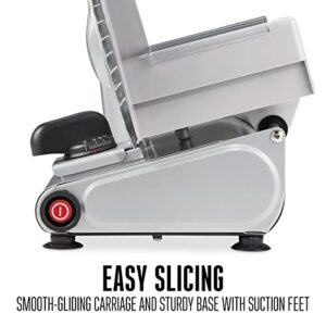 Weston Electric Meat Cutting Machine, Deli & Food Slicer, Adjustable Slice Thickness, Non-Slip Suction Feet, Removable 7.5" Stainless Steel Blade, Easy to Clean (61-0750-W)