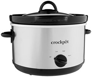 crock-pot scr503sp 5-quart smudgeproof round manual slow cooker with dipper, silver