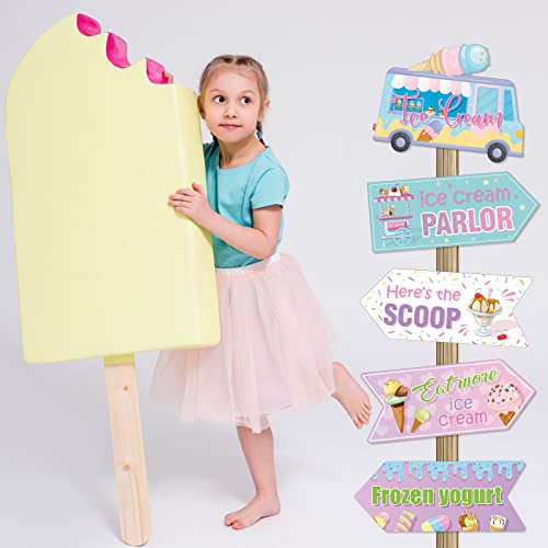 20 Pcs Ice Cream Party Decorations Ice Cream Party Sign Ice Cream Birthday Party Decorations Ice Cream Party Supplies Ice Cream Theme Party Decorations Street Photo Prop Cutouts for Home Party Decor