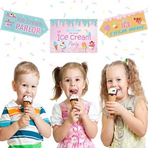 20 Pcs Ice Cream Party Decorations Ice Cream Party Sign Ice Cream Birthday Party Decorations Ice Cream Party Supplies Ice Cream Theme Party Decorations Street Photo Prop Cutouts for Home Party Decor