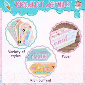 20 Pcs Ice Cream Party Decorations Ice Cream Party Sign Ice Cream Birthday Party Decorations Ice Cream Party Supplies Ice Cream Theme Party Decorations Street Photo Prop Cutouts for Home Party Decor