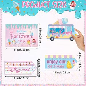 20 Pcs Ice Cream Party Decorations Ice Cream Party Sign Ice Cream Birthday Party Decorations Ice Cream Party Supplies Ice Cream Theme Party Decorations Street Photo Prop Cutouts for Home Party Decor