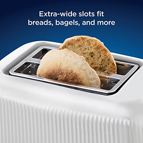 Oster® Retro 2-Slice Toaster with Quick-Check Lever, Extra-Wide Slots, Impressions Collection, White