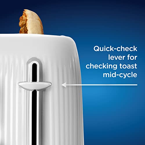 Oster® Retro 2-Slice Toaster with Quick-Check Lever, Extra-Wide Slots, Impressions Collection, White