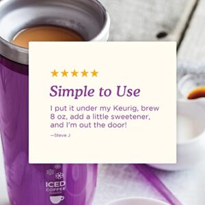 ZOKU Instant Iced Coffee Maker, Reusable Beverage Chiller Cools Hot Beverages in Minutes Without Dilution, Portable 11-ounce Tumbler With Spill-resistant Lid and Straw, Purple