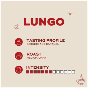 Kimbo 10 Count Espresso Lungo Capsules in Aluminium - Smooth & Rich Italian Roast for Nespresso Machines