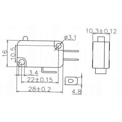 1PC Micro Switch For Air Fryer Xl Power XL Vortex Air Fryer KW7-0 16A 125V