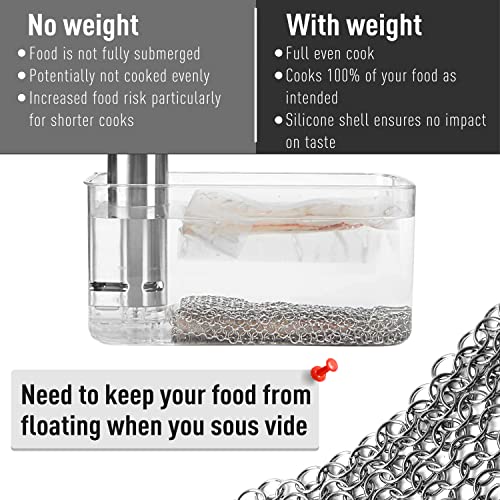 Sous Vide Weights，Stainless Steel Sinker Weights, Food Grade Sous Vide Mesh, Keeping Food Submerged, Evenly Cook Food Sous Vide Cooking Accessory Perfect for Safe Cooking