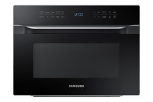 samsung 1.2 cu ft powergrill duo countertop microwave oven w/ power convection, ceramic enamel interior, built-in capability, 900 watt, mc12j8035ct/aa, fingerprint resistant stainless steel, black