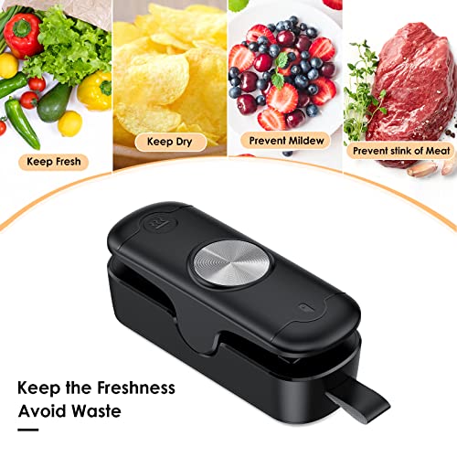 OEOP 2-Pack Mini Bag Sealer, 2 in 1 Heat Sealer & Cutter Battery Powered, Vacuum Sealer Portable Handheld Bag Resealer Kitchen Gadget Machine for Food Chip Bags Storage (Battery Included)