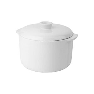 TAYAMA 1 Qt. White Mini Ceramic Stew Cooker with Pre-Settings and Built-In Timer, Small