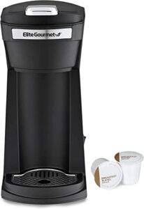 elite gourmet ehc208rs personal single-serve compact capsule coffee maker brewer, compatible with k-cups and grounds, reusable filter, 16 ounce, black