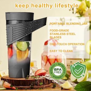 Portable Blender, Smoothie Blender, Blender Bottles For Shakes And Smoothies, Small Blender, Personal Blender for Smoothies, Portable Blender Cup, USB C Rechargeable, 16oz (Grey)