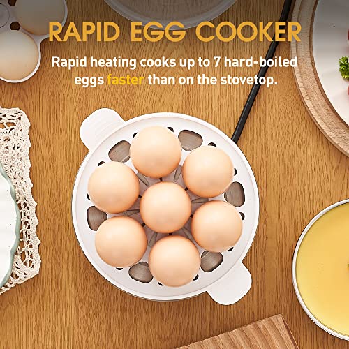 Naibson Rapid Electric Egg Cooker and Poacher with Auto Shut Off for Omelet, Soft, Medium and Hard Boiled Eggs - 7 Egg Capacity Tray, Single Stack, Green