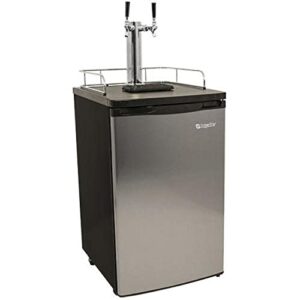 edgestar kc2000sstwin full size stainless steel dual tap kegerator & draft beer dispenser - stainless steel