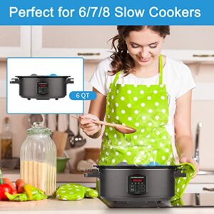 Slow Cooker Liners fit for Crock-Pot & Hamilton Beach 6-8 Quart Oval Slow Cooker, Silicone Slow Cooker Divider Liners, Reusable & Leakproof, Dishwasher Safe, Easy Cleanup