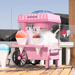 Nostalgia Vintage Countertop Snow Cone Maker Makes 20 ICY Treats Includes 2 Reusable Plastic Cups & Ice Scoop