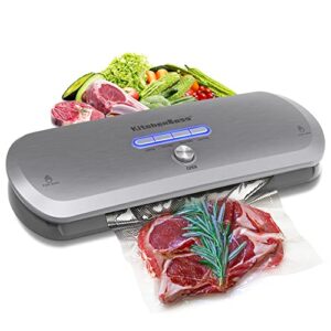 kitchenboss food vacuum sealer machine: vacuum sealer machine for dry and moist foods storage preservation automatic vacuum sealing include 5 pcs food vacuum bags