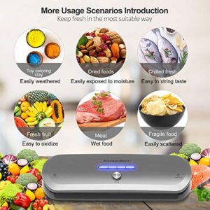 KitchenBoss Food Vacuum Sealer Machine: Vacuum Sealer Machine for Dry and Moist Foods Storage Preservation Automatic Vacuum Sealing Include 5 Pcs Food Vacuum Bags