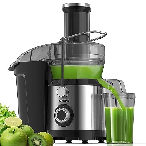 Juicer Machine, SiFENE 1300W(Peak) Moto Larger 3.2" Mouth Centrifugal Juicer Extractor Maker, Juice Squeezer for Whole Fruits and Vegetables, Dual Speeds,Easy to Clean, BPA Free