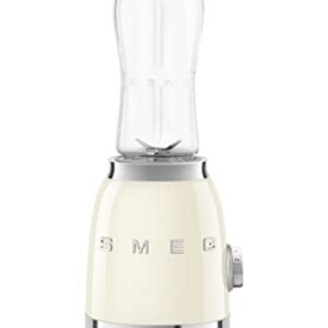 SMEG Retro Personal Blender with 2 Bottles PBF01CRUS, Cream, Medium