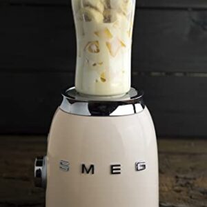 SMEG Retro Personal Blender with 2 Bottles PBF01CRUS, Cream, Medium