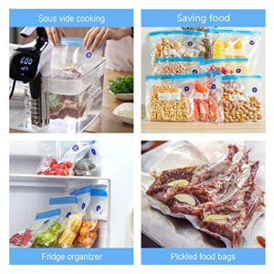 Sous Vide Bags,20 PCS Reusable Vacuum Sealer Bags for Food with 6 Sealing Clips, BPA Free Vacuum Food Storage Bags (8.7x8.3 Inch)