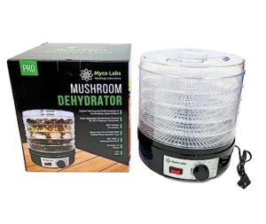 myco labs 350 watt mushroom dehydrator with adjustable temperature control and extra tall trays