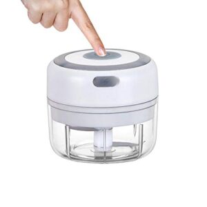 mini garlic chopper, powerful garlic mincer mini chopper electric food and onion chopper garlic press small food processor to chop fruits vegetables garlic onion for cocina accesorios (white)