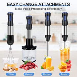 Bemkop Immersion Blender 1000 Watts -Multi-Purpose Handheld Blender with Whisk, Chopping Bowl, Mixing Beaker Attachments, Variable Speed Control