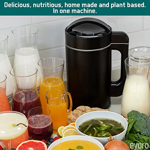 Nut Milk Maker Machine • 40oz • Make Delicious and Healthy Plant Milks In Minutes With Press Of A Button • Oat, Almond, Soy, Coconut, Cashew, Macadamia, Hemp and more • 6-in-1 Multi-Functional (also makes Soups, Smoothies, Juices, Hot Remedies, Porridges