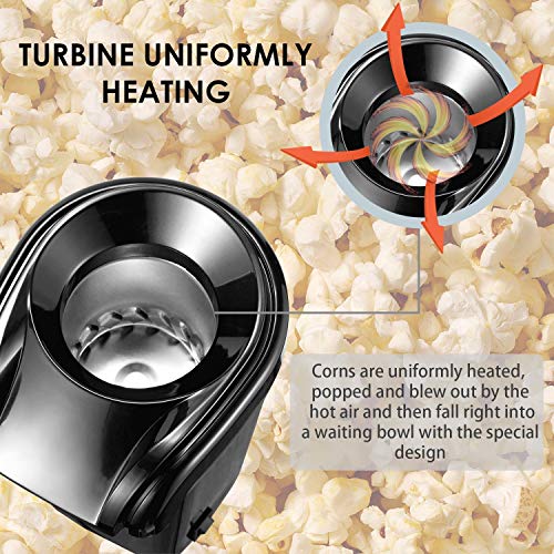 Hot Mini Air Popcorn Popper for Home 3 Minutes Fast Making Healthy Oil Free Smart Popper Gift Set Maker Electric No Oil High Pop Rate Personal Small Popped Machine with Measuring 12 OZ Cup BPA Free