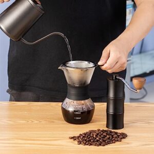 INSINTAR Pour Over Coffee Dripper Reusable Stainless Steel Pour Over Coffee Maker Cone Coffee Dripper Slow Drip Paperless Coffee Filter for 1-2Cup