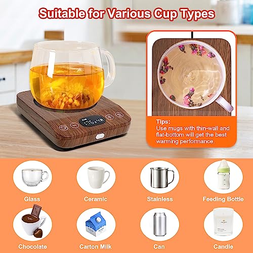 CEROBEAR Coffee Mug Warmer, Auto On/Off Upgrade Gravity-Induction Mug Warmer for Desk with 9 Temperature Settings, 1-9 Timer Smart Candle Cup Warmer for Home Office