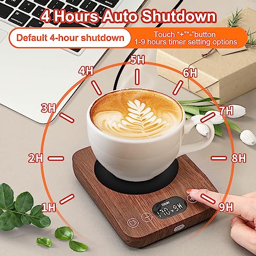 CEROBEAR Coffee Mug Warmer, Auto On/Off Upgrade Gravity-Induction Mug Warmer for Desk with 9 Temperature Settings, 1-9 Timer Smart Candle Cup Warmer for Home Office