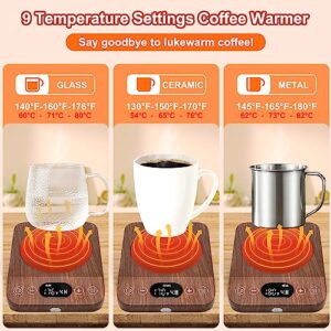 CEROBEAR Coffee Mug Warmer, Auto On/Off Upgrade Gravity-Induction Mug Warmer for Desk with 9 Temperature Settings, 1-9 Timer Smart Candle Cup Warmer for Home Office