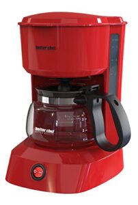 better chef basic coffee maker | 4-cup | pause-n-serve | carafe warmer | reservoir window (red)