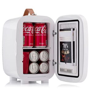 Subcold Pro6 Luxury Mini Fridge Cooler 6 Litre / 8 Cans AC & Exclusive USB Power Option Small Portable Fridge For The Office, Bedroom, Car, Skincare & Cosmetics White