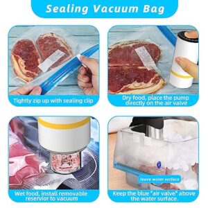 Electric Mason Jar Vacuum Sealer,10 PCS Sous Vide Bags,Handheld Mason Jar Vacuum Sealer,Cordless Vacuum Sealer Kit for Wide-Mouth & Regular-Mouth Mason Jars, for Food Storage and Fermentation