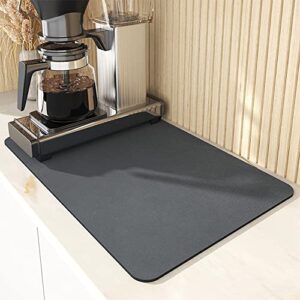 coffee mat coffee maker mat for countertops 12"x19" absorbent coffee bar mat for kitchen coffee bar accessories fit under coffee machine coffee pot grey (12 x 19inch grey)