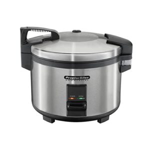 proctor silex commercial 37540 rice cooker/warmer, 40 cups cooked rice, non-stick pot, hinged lid, stainless steel housing