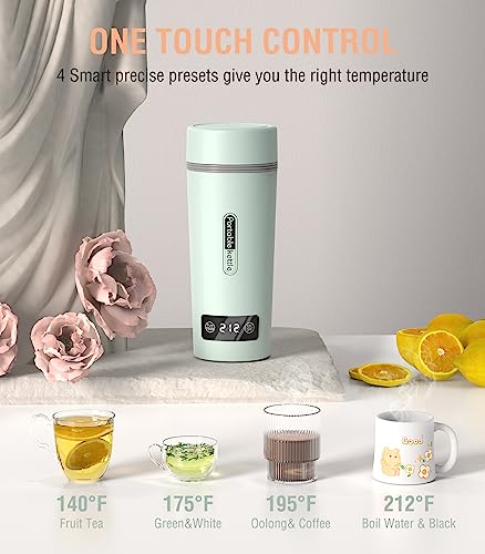 Travel Portable Electric Kettle Small with Temperature Control and LCD Display,304 Stainless Steel BPA Free Travel Tea Kettle with Auto Shut-Off for Road trip, business trips, camping by buways