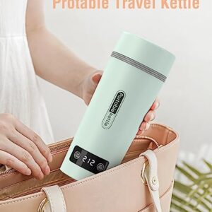 Travel Portable Electric Kettle Small with Temperature Control and LCD Display,304 Stainless Steel BPA Free Travel Tea Kettle with Auto Shut-Off for Road trip, business trips, camping by buways