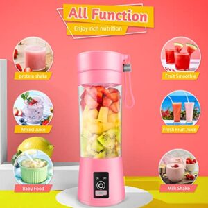 Luckkya Portable Blender,Personal Blender for Shakes and Smoothies with Rechargeable USB Port,Fresh Juice Personal Size Blender with 380ml and 6 Blades