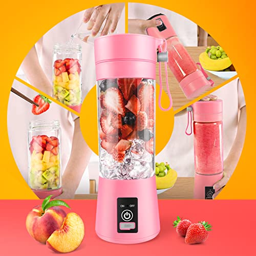 Luckkya Portable Blender,Personal Blender for Shakes and Smoothies with Rechargeable USB Port,Fresh Juice Personal Size Blender with 380ml and 6 Blades